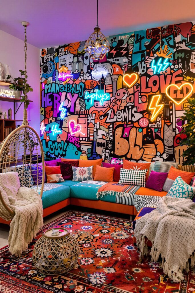 18 Bold Funky Living Room Designs To Try Now
